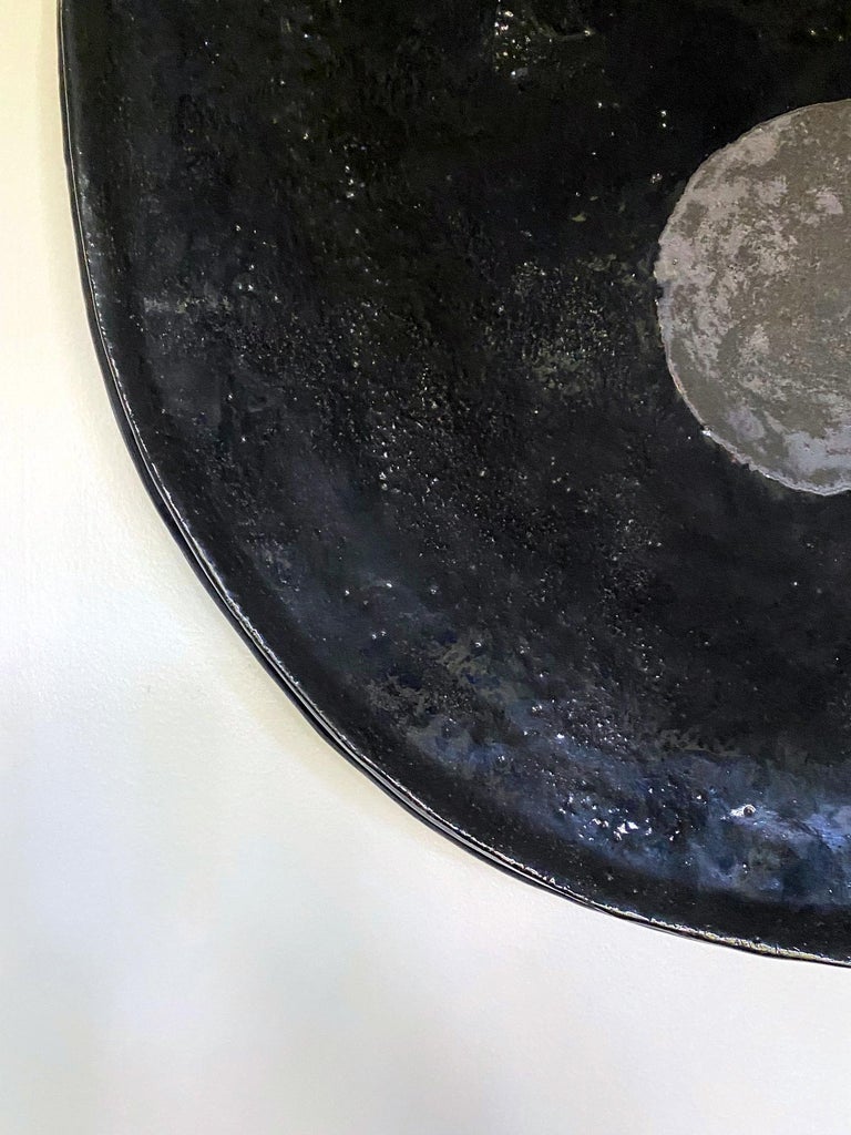 Ceramic Plate with Abstract Glaze Wall Sculpture by Jun Kaneko For Sale ...