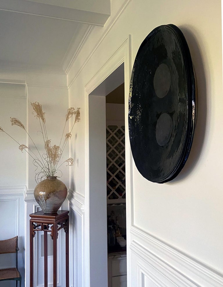 Ceramic Plate with Abstract Glaze Wall Sculpture by Jun Kaneko For Sale ...