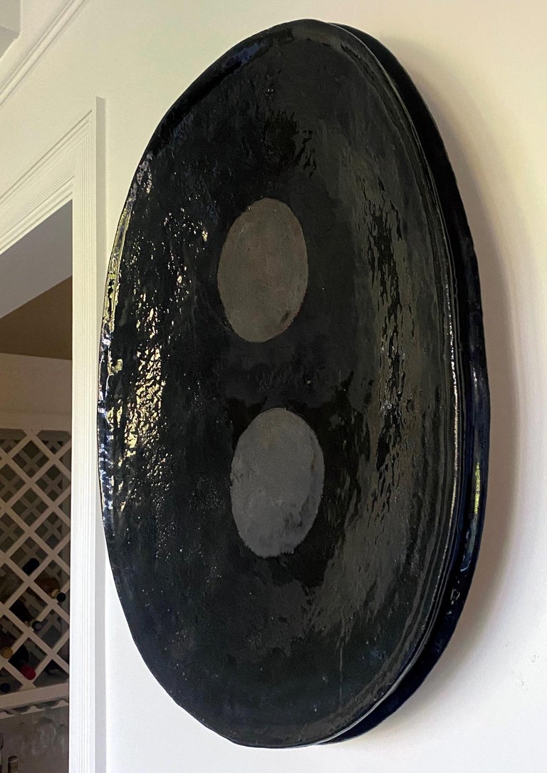 Ceramic Plate with Abstract Glaze Wall Sculpture by Jun Kaneko For Sale ...