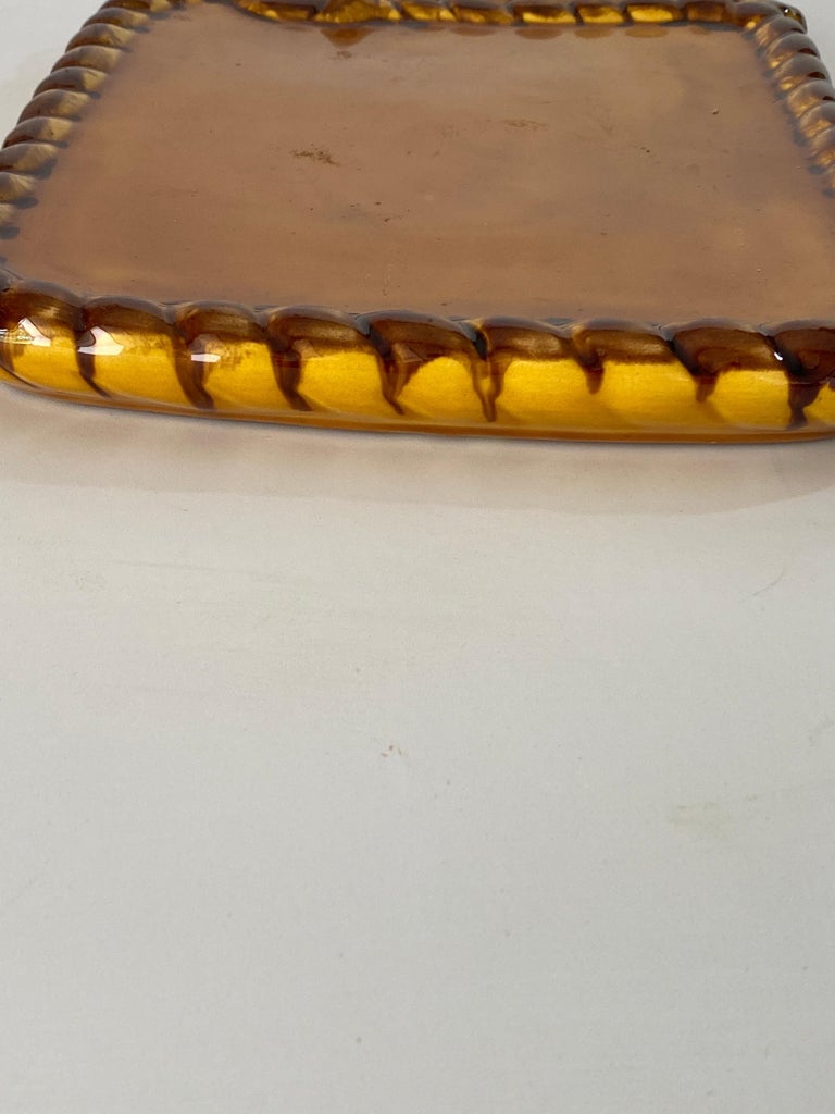 Ceramic Platter, Orange and Brown, from Vallauris, France, 1960 For ...