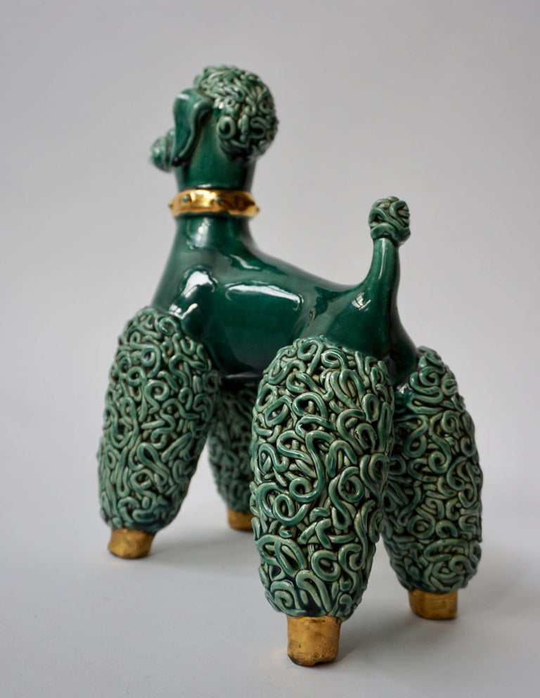 Ceramic Porcelain Spaghetti Poodle Dog Sculpture at 1stDibs