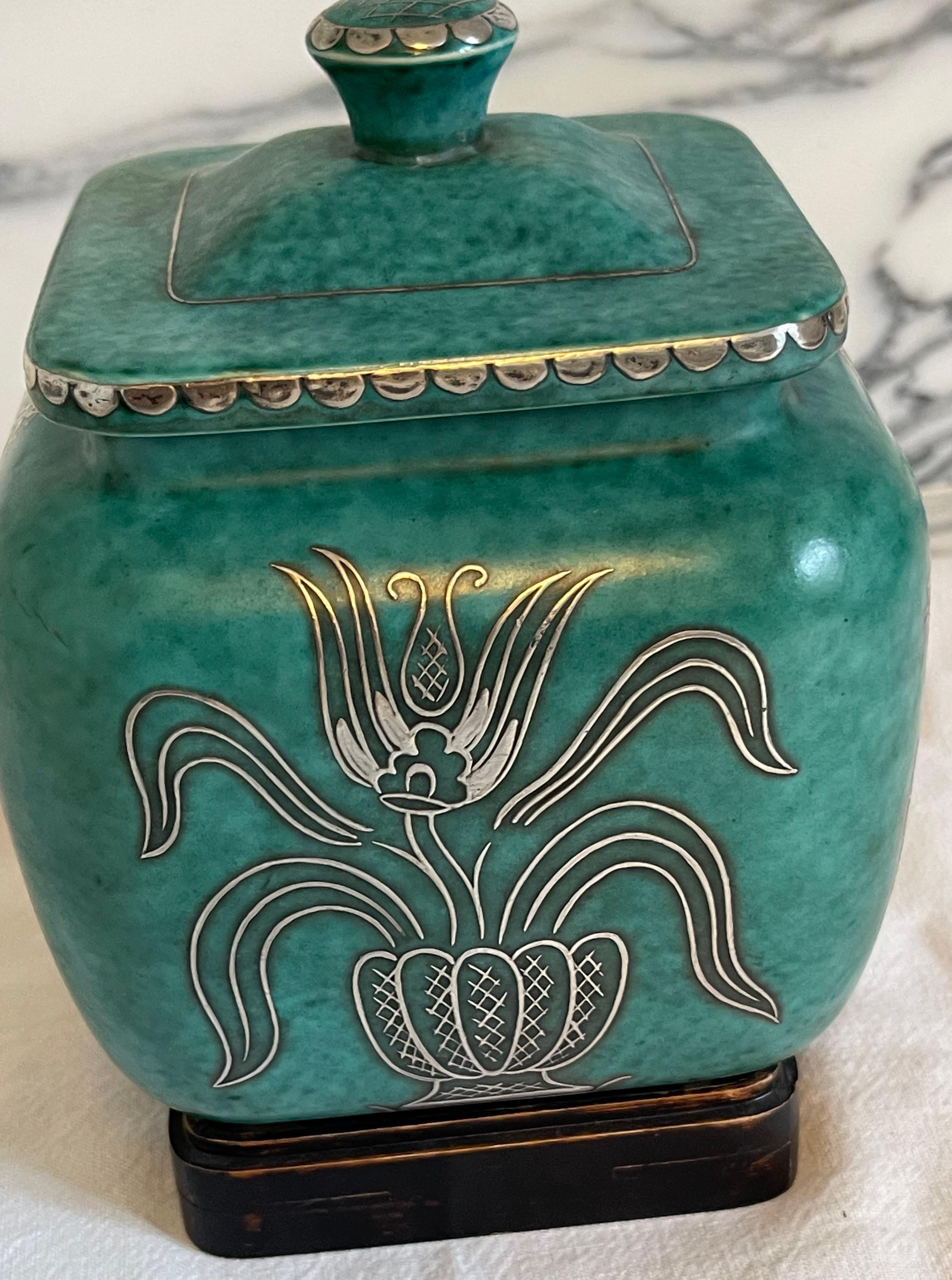 Ceramic Pot by Wilhelm Kage Argenta Serie for Gustavsberg Sweden, 1930 ...