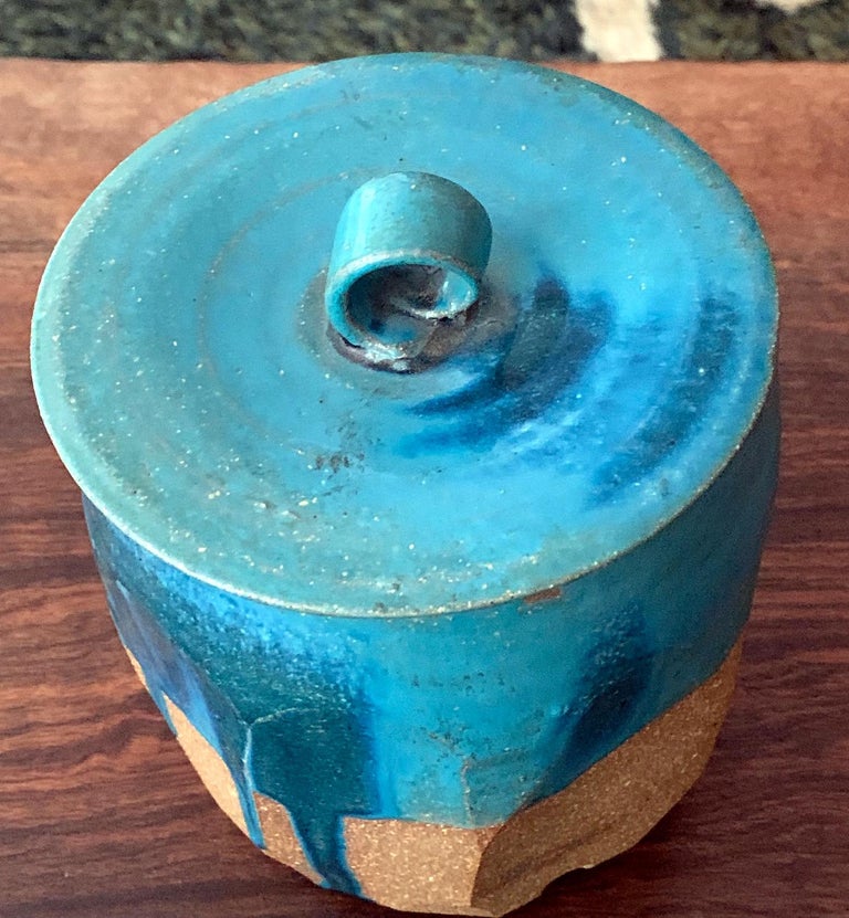 Ceramic Pot with Lid Japanese Mizusashi by Makoto Yabe at 1stDibs ...