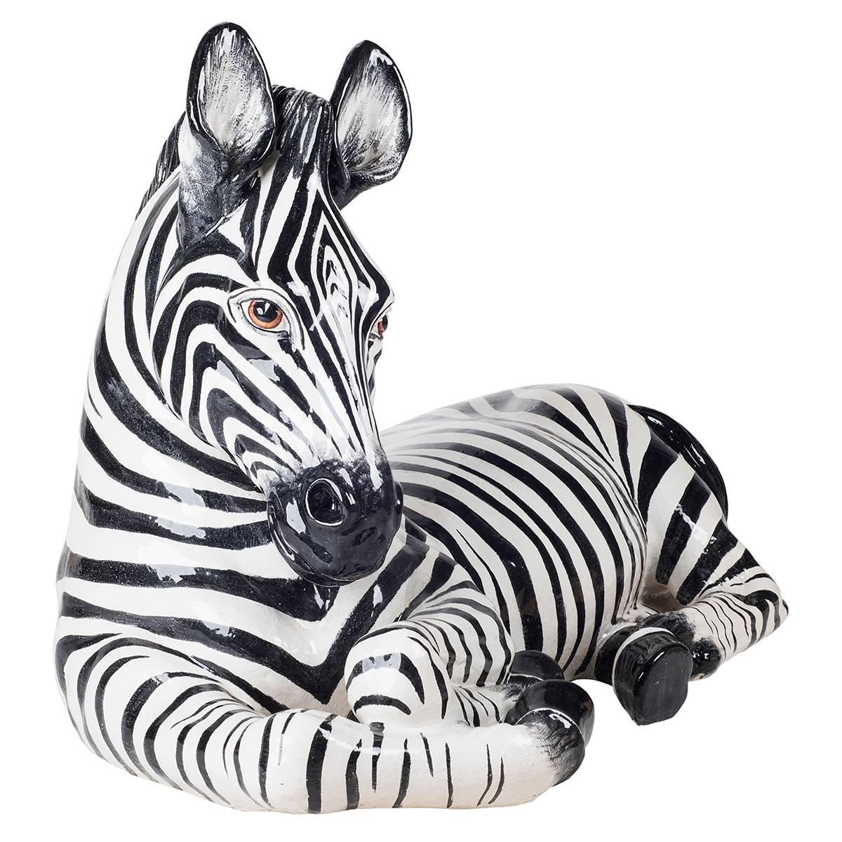 Ceramic Savannah Zebra Reproduction, Contemporary For Sale at 1stDibs