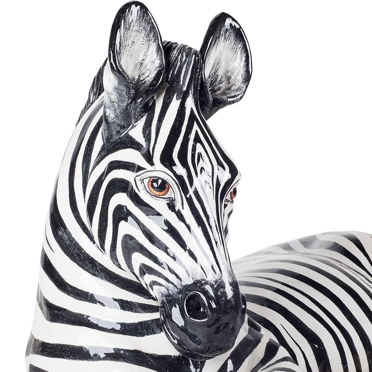 Ceramic Savannah Zebra Reproduction, Contemporary For Sale at 1stDibs