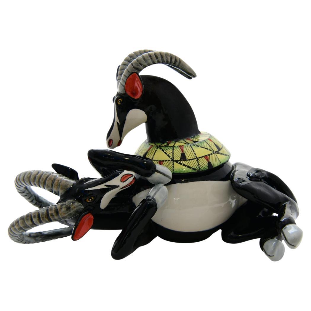 Ceramic Sable Jewelry Box , hand made in South Africa For Sale at 1stDibs