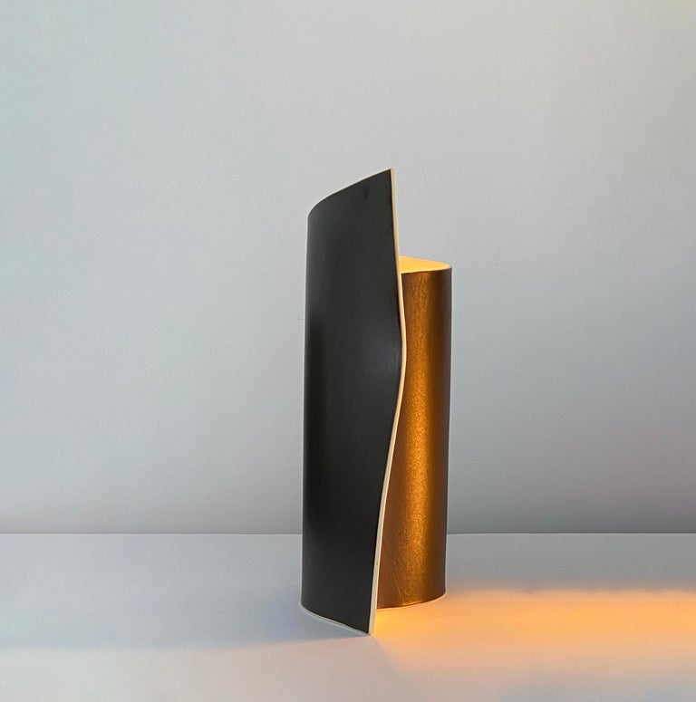 Gunmetal Glazed Ceramic Scroll Luminaire Table Lamp by Olivia Barry ...