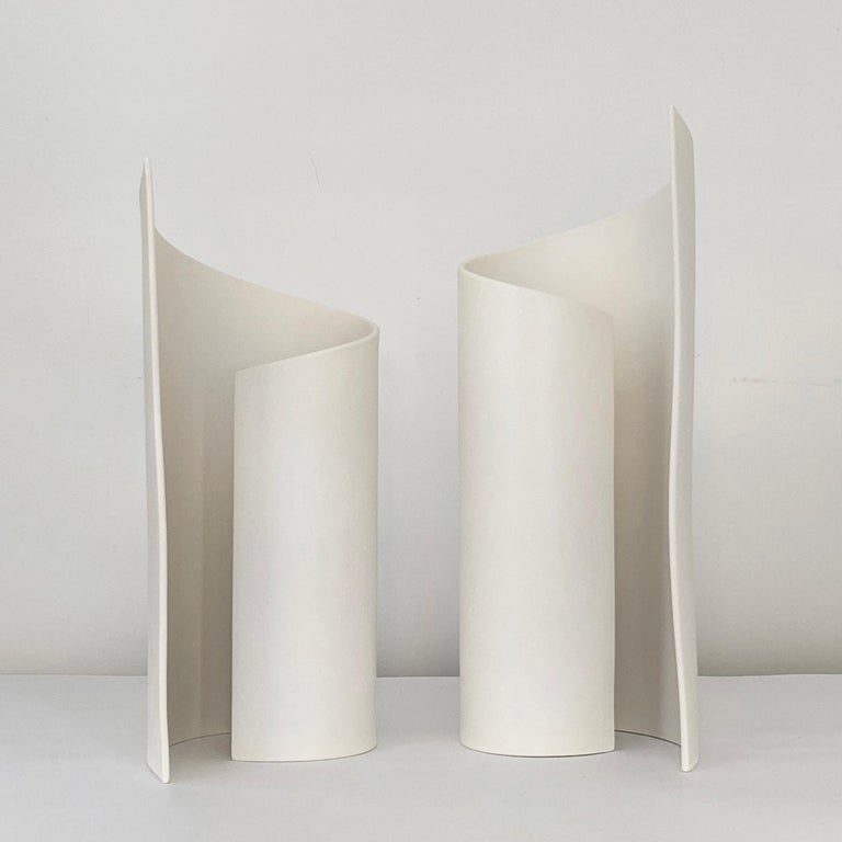 Ceramic Scroll Luminaires maker: Olivia Barry / By Hand For Sale at 1stDibs