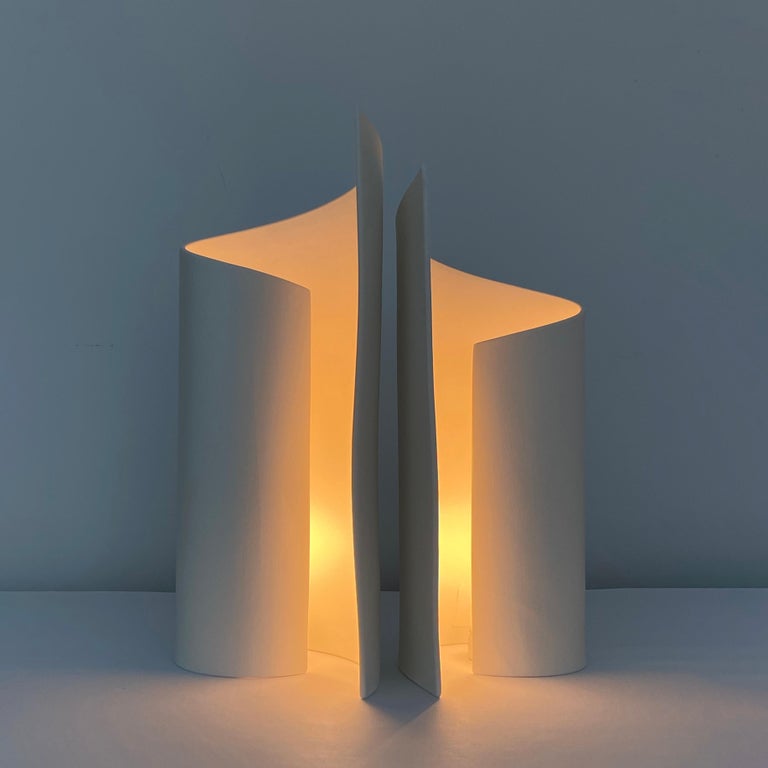 Ceramic Scroll Luminaires maker: Olivia Barry / By Hand For Sale at 1stDibs