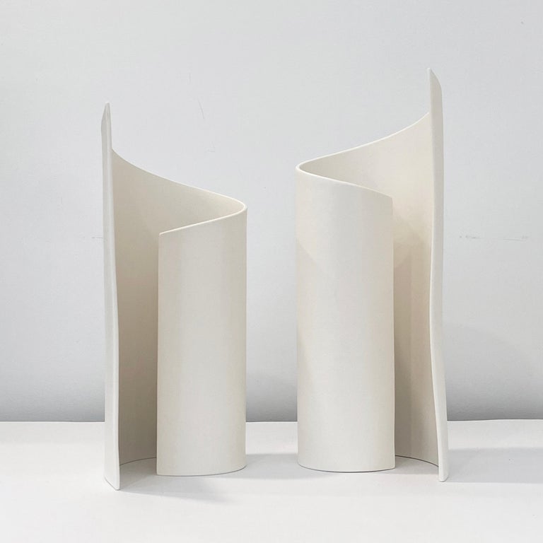 Ceramic Scroll Luminaires maker: Olivia Barry / By Hand For Sale at 1stDibs