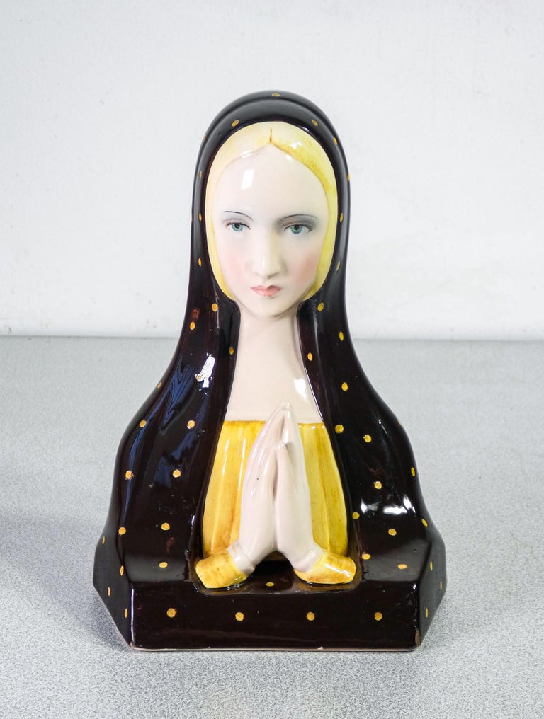Ceramic Sculpture by Paola Bologna for Lenci, Holy Mary, Turin Italy ...