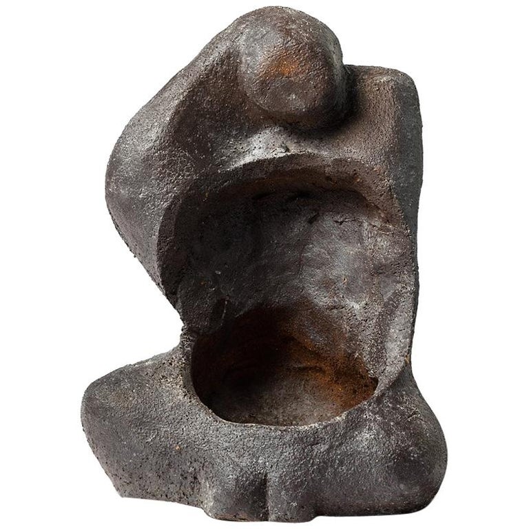 Ceramic Sculpture with Black Glaze Decoration by Tim Orr, 1970 For Sale ...