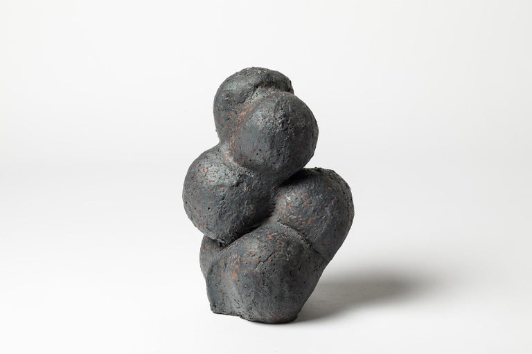 Ceramic Sculpture with Black Glaze Decoration by Tim Orr, circa 1970 at ...