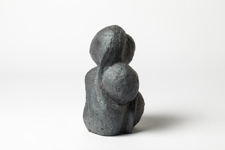 Ceramic Sculpture with Black Glaze Decoration by Tim Orr, circa 1970 at ...