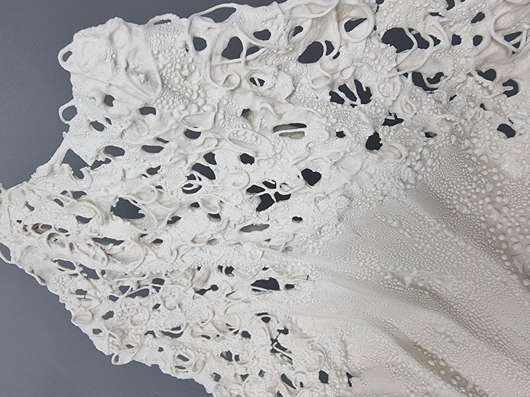 Ceramic Sculpture with Handbuilt Lace /099 For Sale at 1stDibs