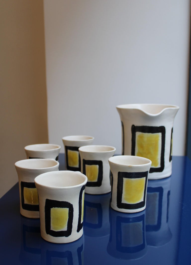 Ceramic Set Signed Jean and Robert Cloutier, France, 20th Century For ...