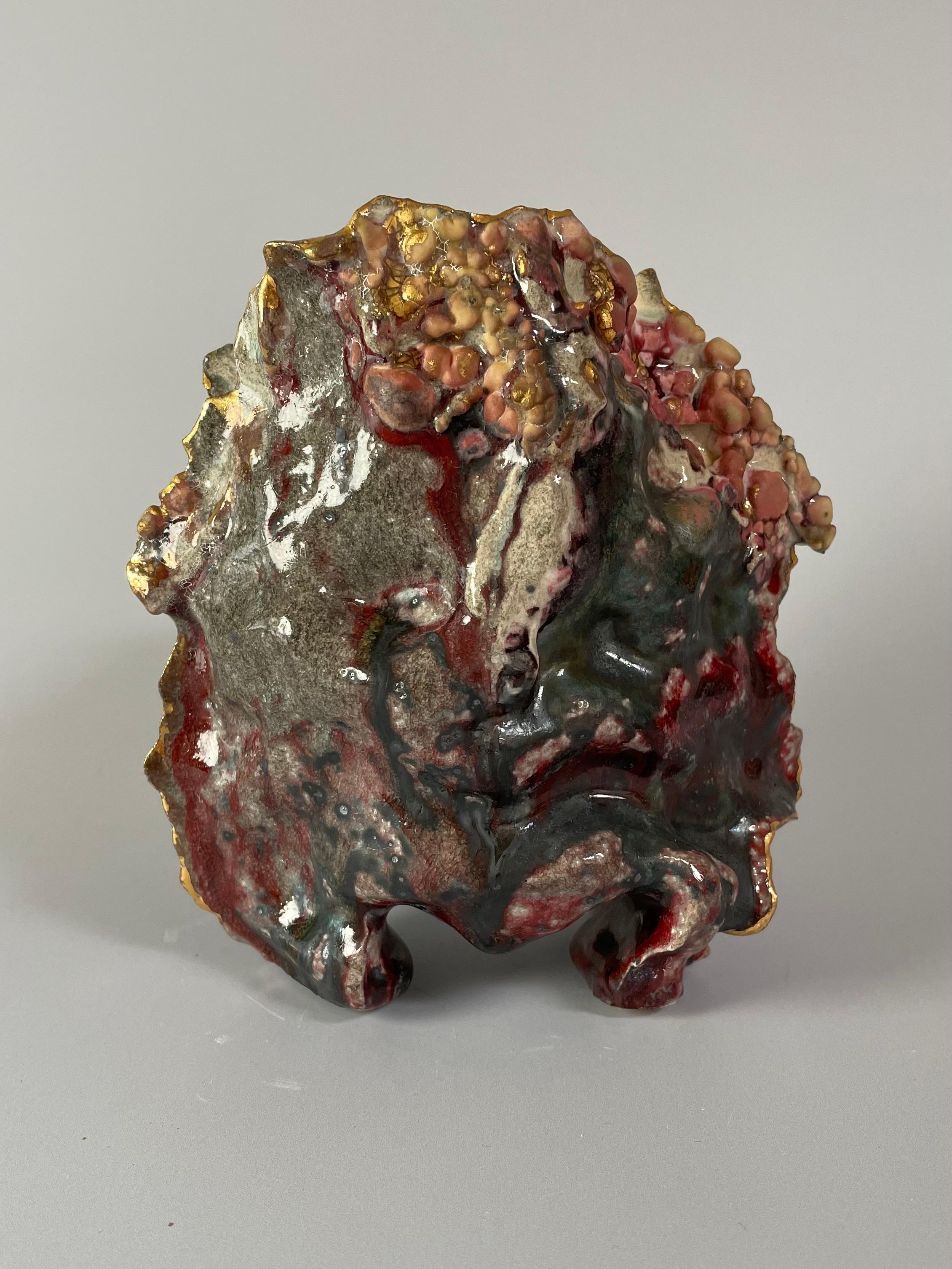 Ceramic Soda Fired Organic Shaped Vessel Vase For Sale at 1stDibs