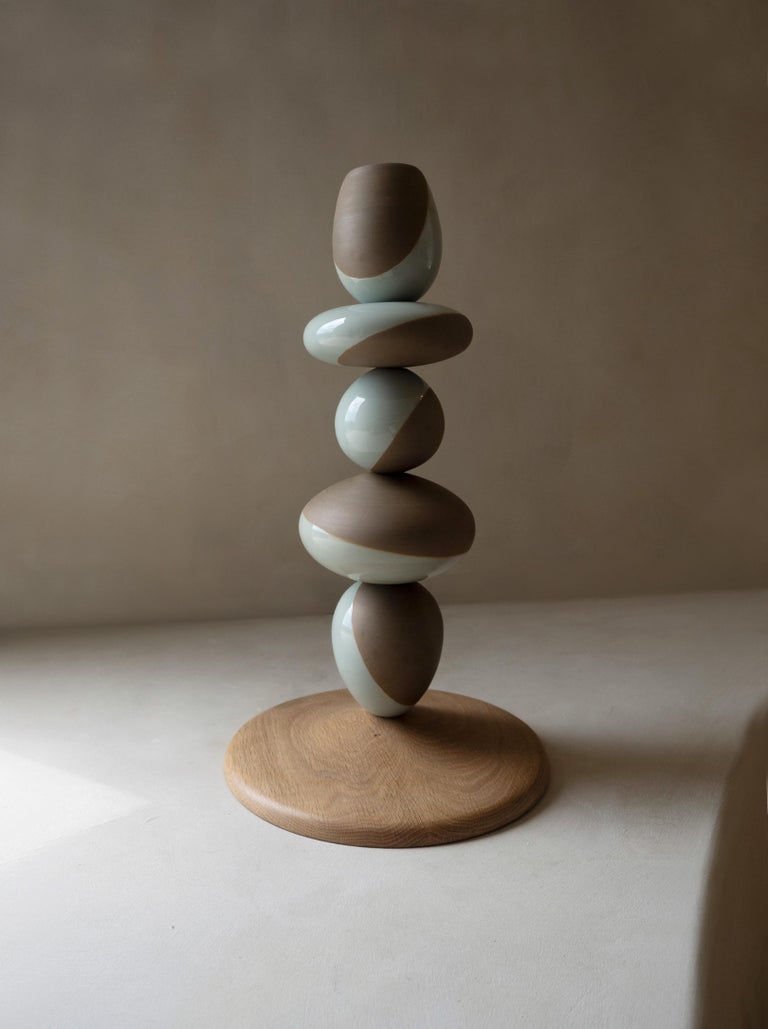 Contemporary Korean Ceramic, Stack Sculpture - "Stack Vessel Pair" by ...