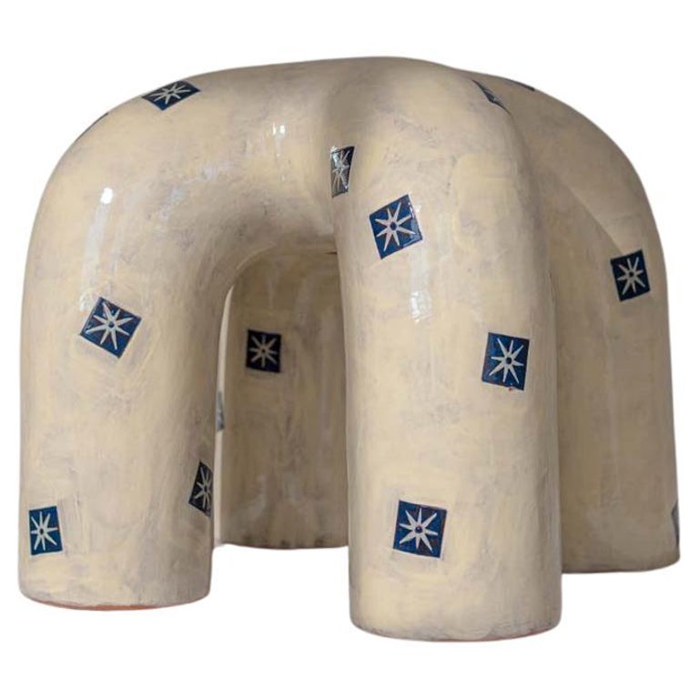 Ceramic star stitch stool For Sale at 1stDibs