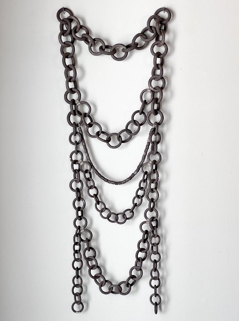 Ceramic Stoneware Link Chain Wall Sculpture For Sale at 1stDibs