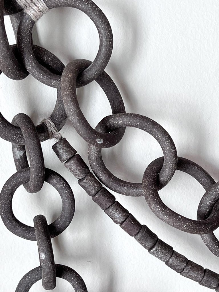 Ceramic Stoneware Link Chain Wall Sculpture For Sale at 1stDibs