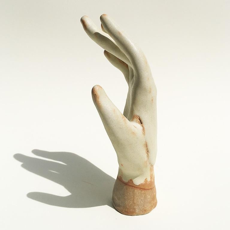 Ceramic Stoneware Sculpture of Hand in Matte Ivory at 1stDibs