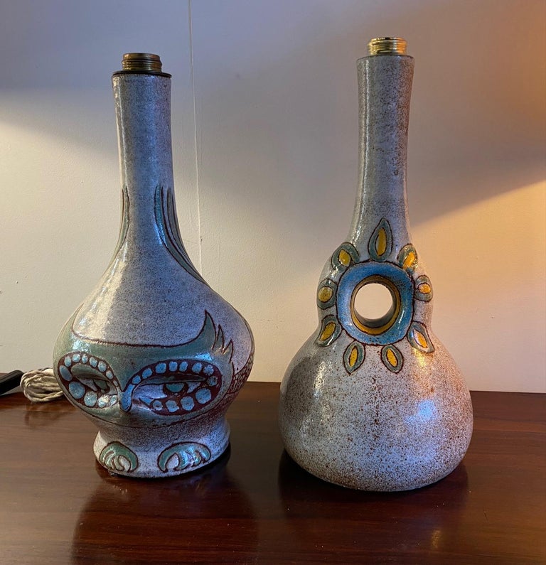 Ceramic Table Lamp, Accolay, France, 1960s For Sale at 1stDibs