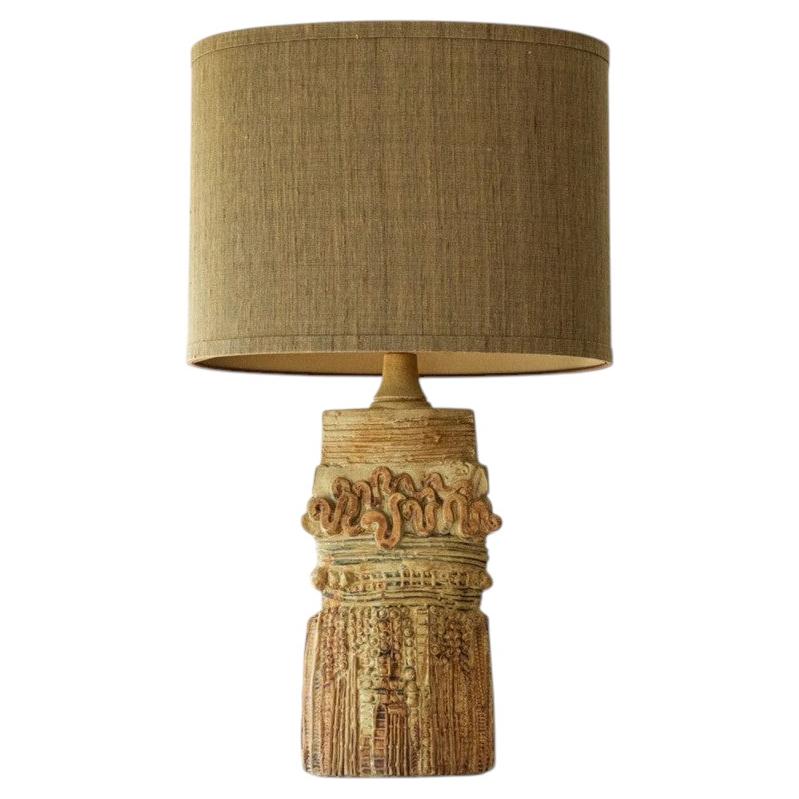 Ceramic Table Lamp by B. Rooke, New Lampshade by R. Houben, 1970 For ...
