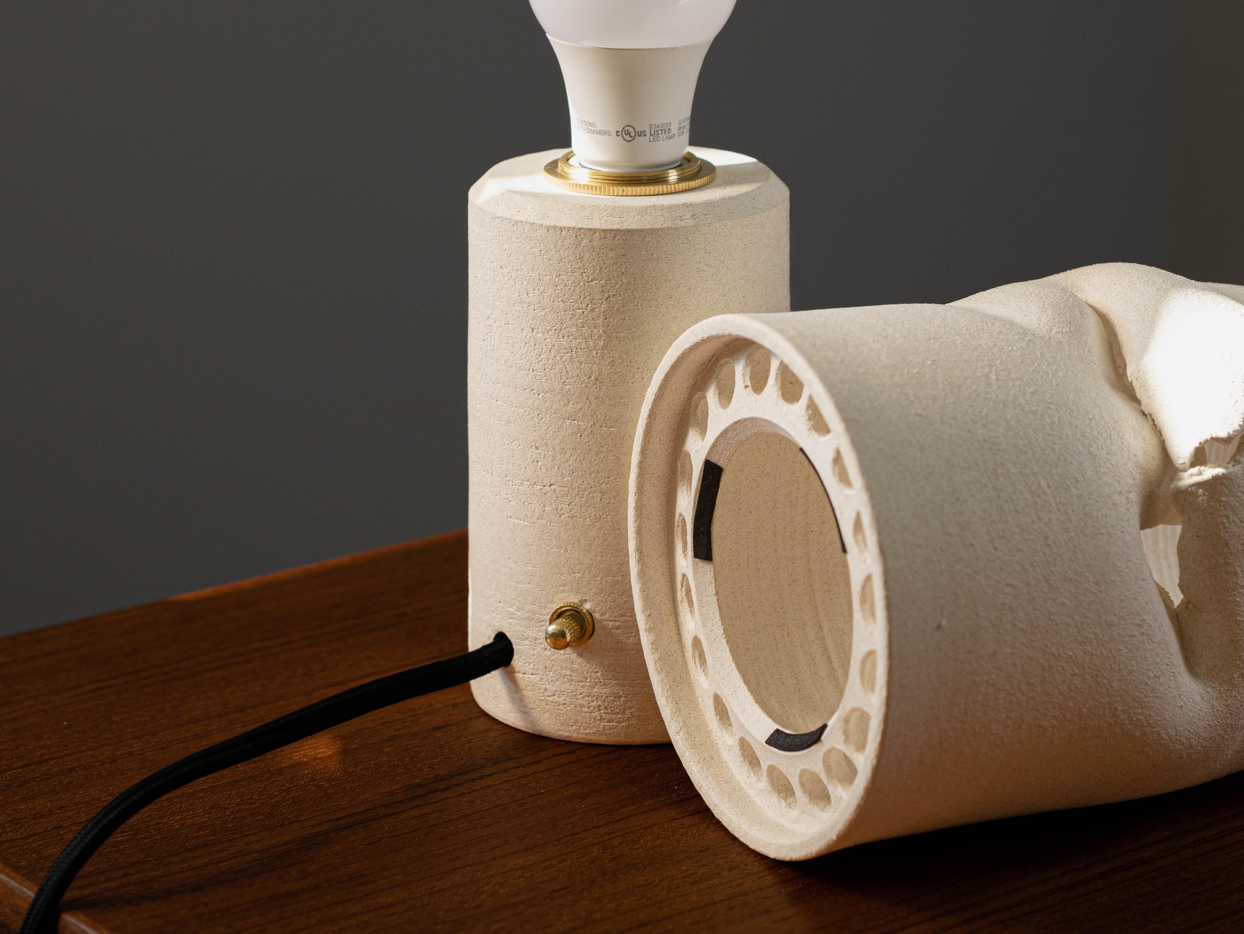 Ceramic Table Lamp Collapsed #2 Artist Made For Sale at 1stDibs