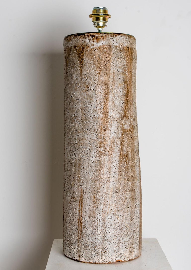 Ceramic Table Lamp with Custom Made Lampshade by René Houben For Sale ...