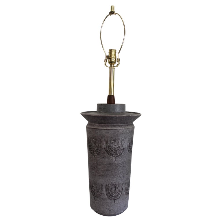 Ceramic Table Lamp with Flower Pattern For Sale at 1stDibs