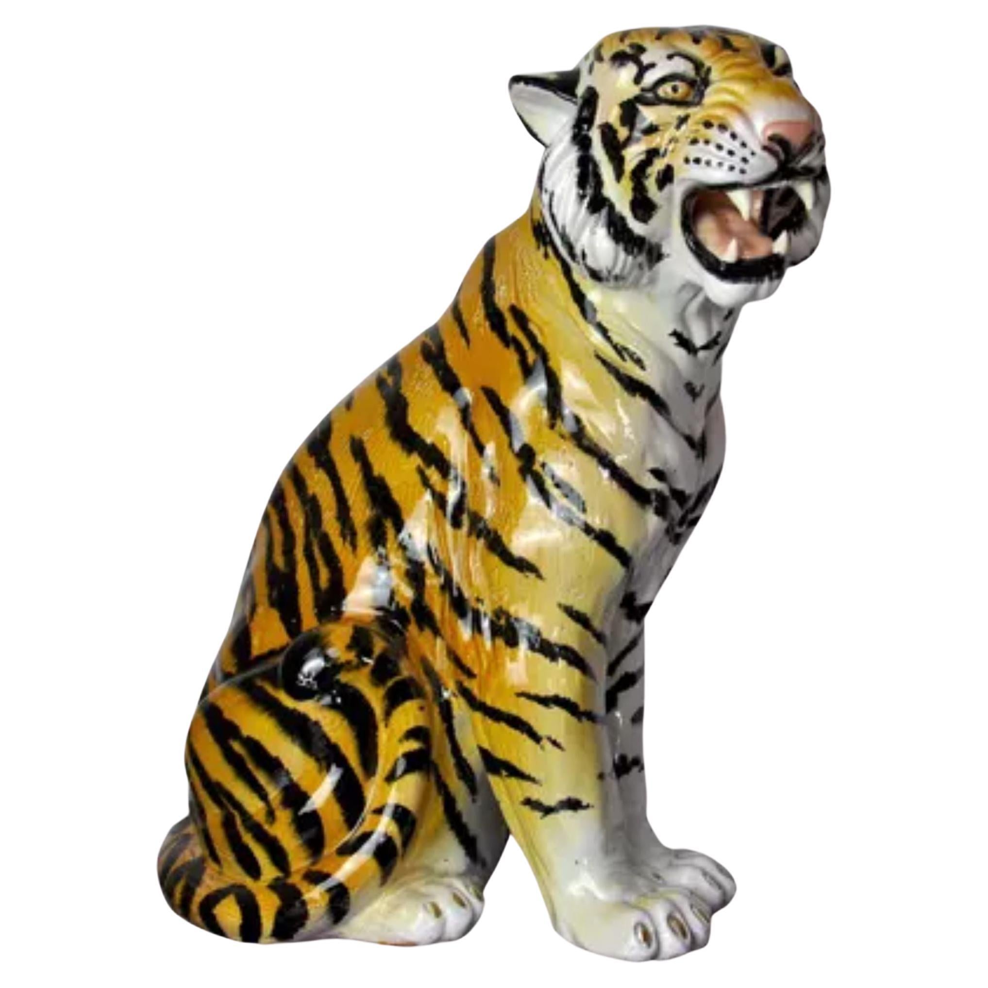 Large Ceramic Tiger at 1stDibs