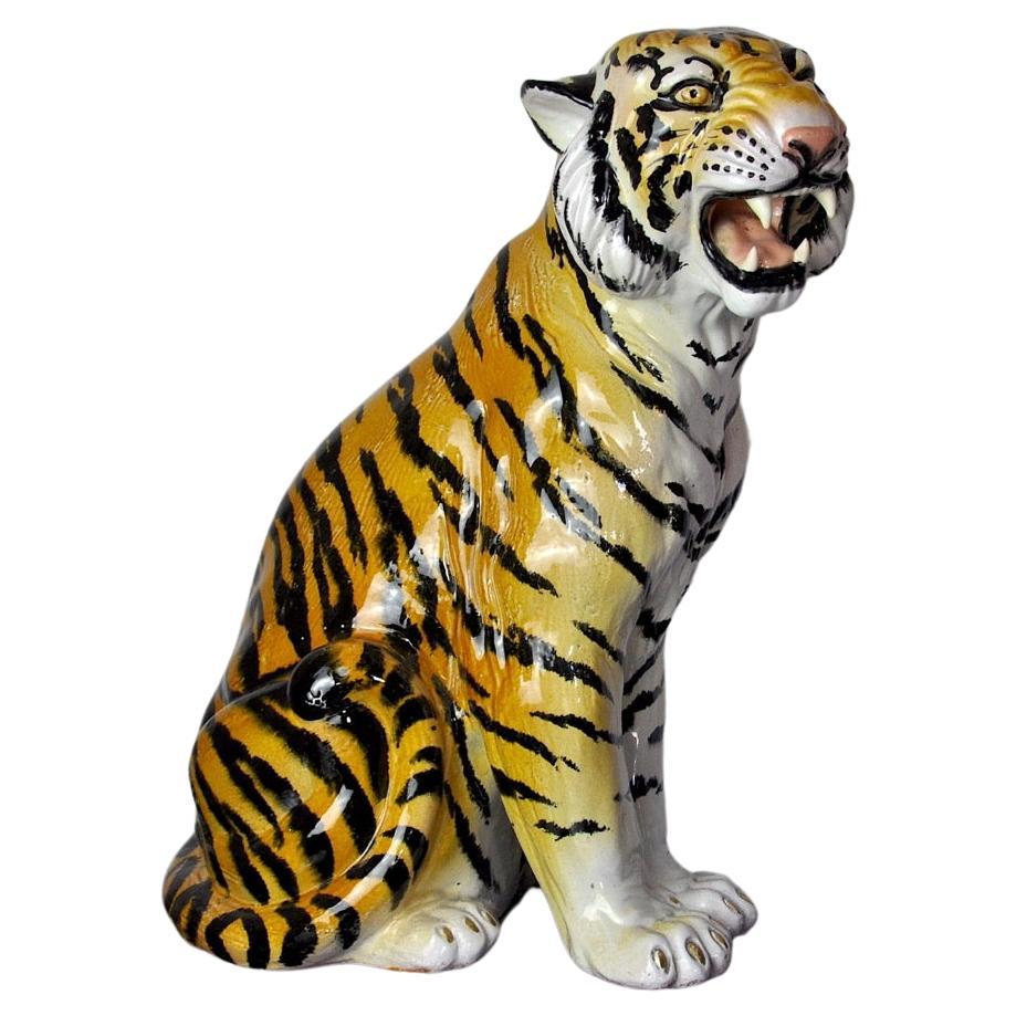 Large Ceramic Tiger at 1stDibs | large ceramic tiger statue, ceramic ...