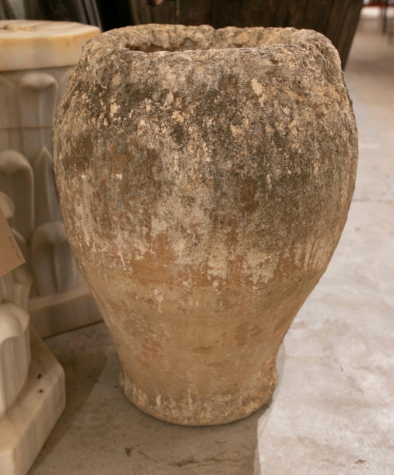 Ceramic Tinaja Covered with Various Layers of Lime For Sale at 1stDibs