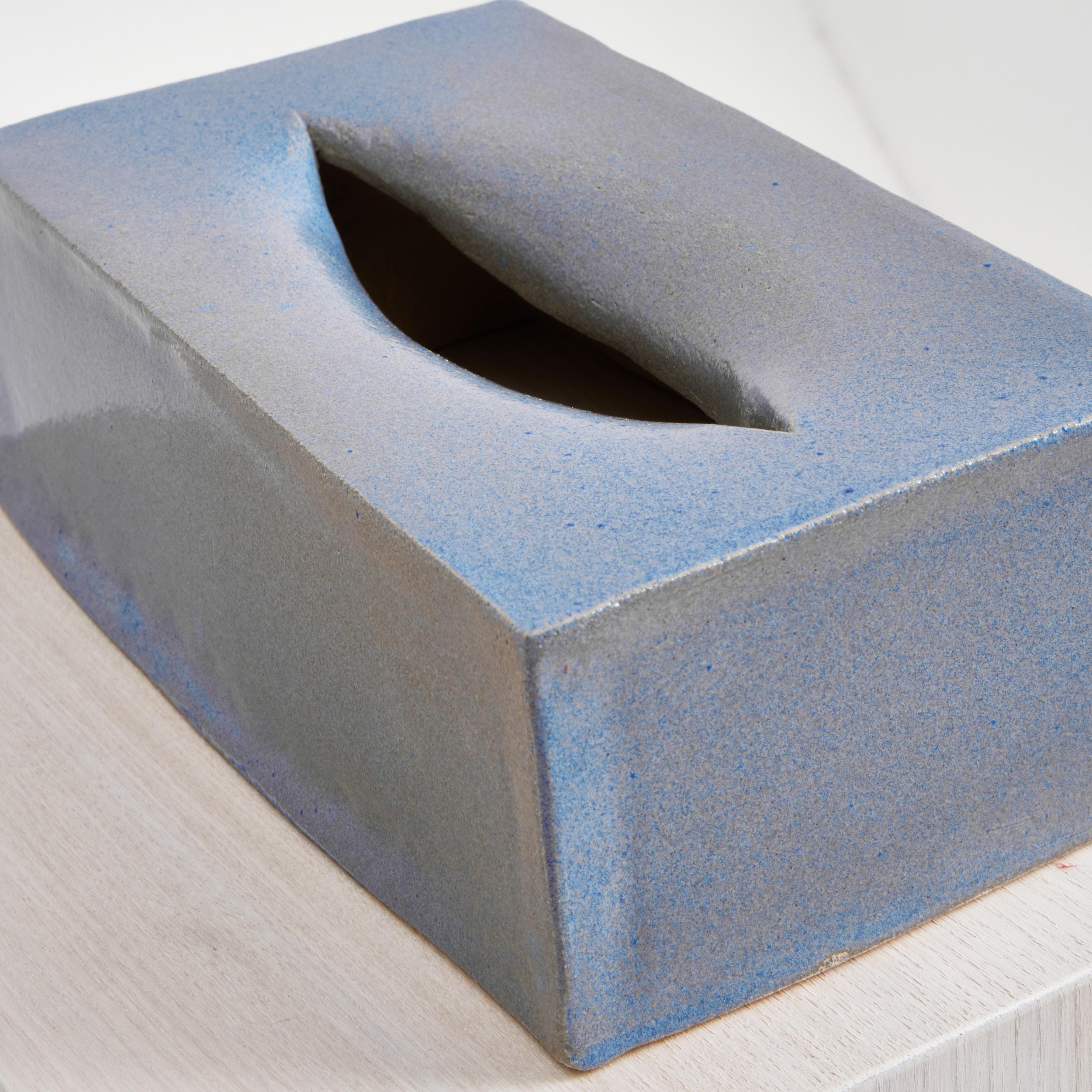 Ceramic Tissue Box in Denim blue For Sale at 1stDibs