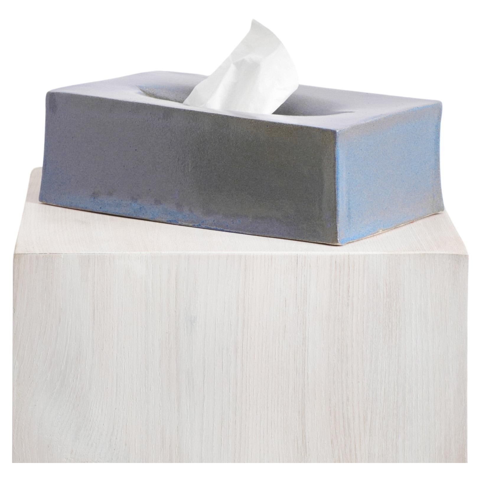 Ceramic Tissue Box in Denim blue For Sale at 1stDibs