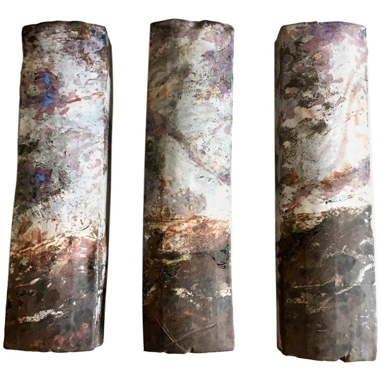 Ceramic Triptych Wall Sculpture For Sale at 1stDibs