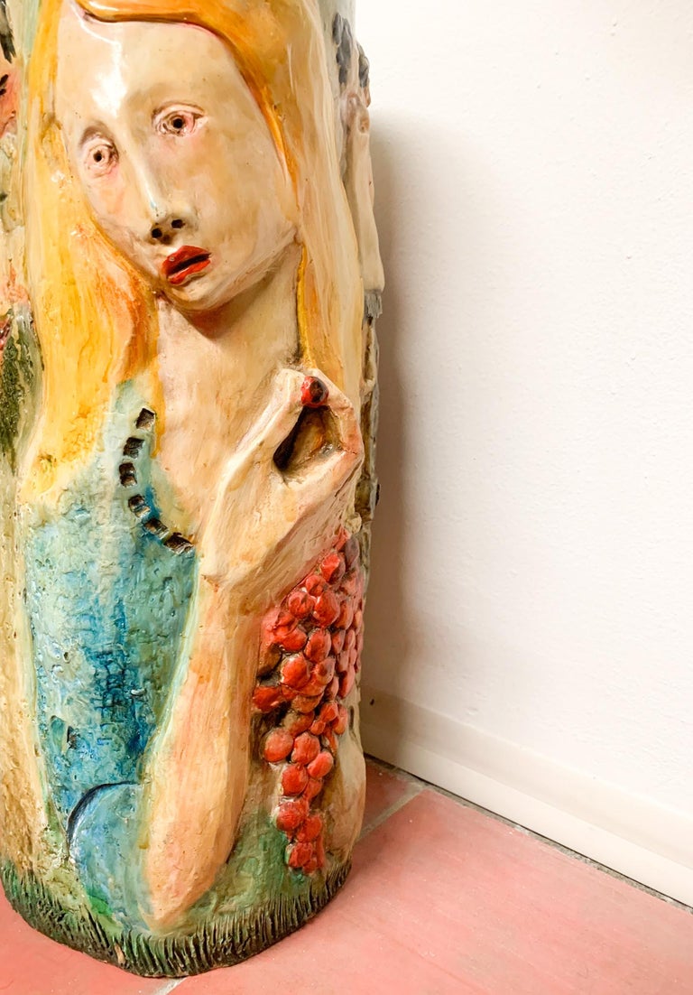Ceramic Umbrella Stand by Pucci Painted and Sculpted by Hand from the ...