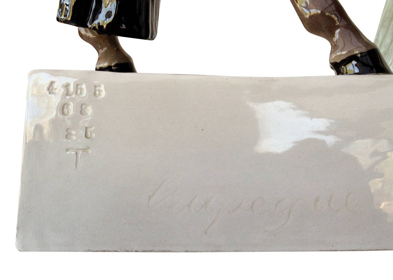 Ceramic Valkyrie and Horse Sculpture by Stanislaus Capeque for ...