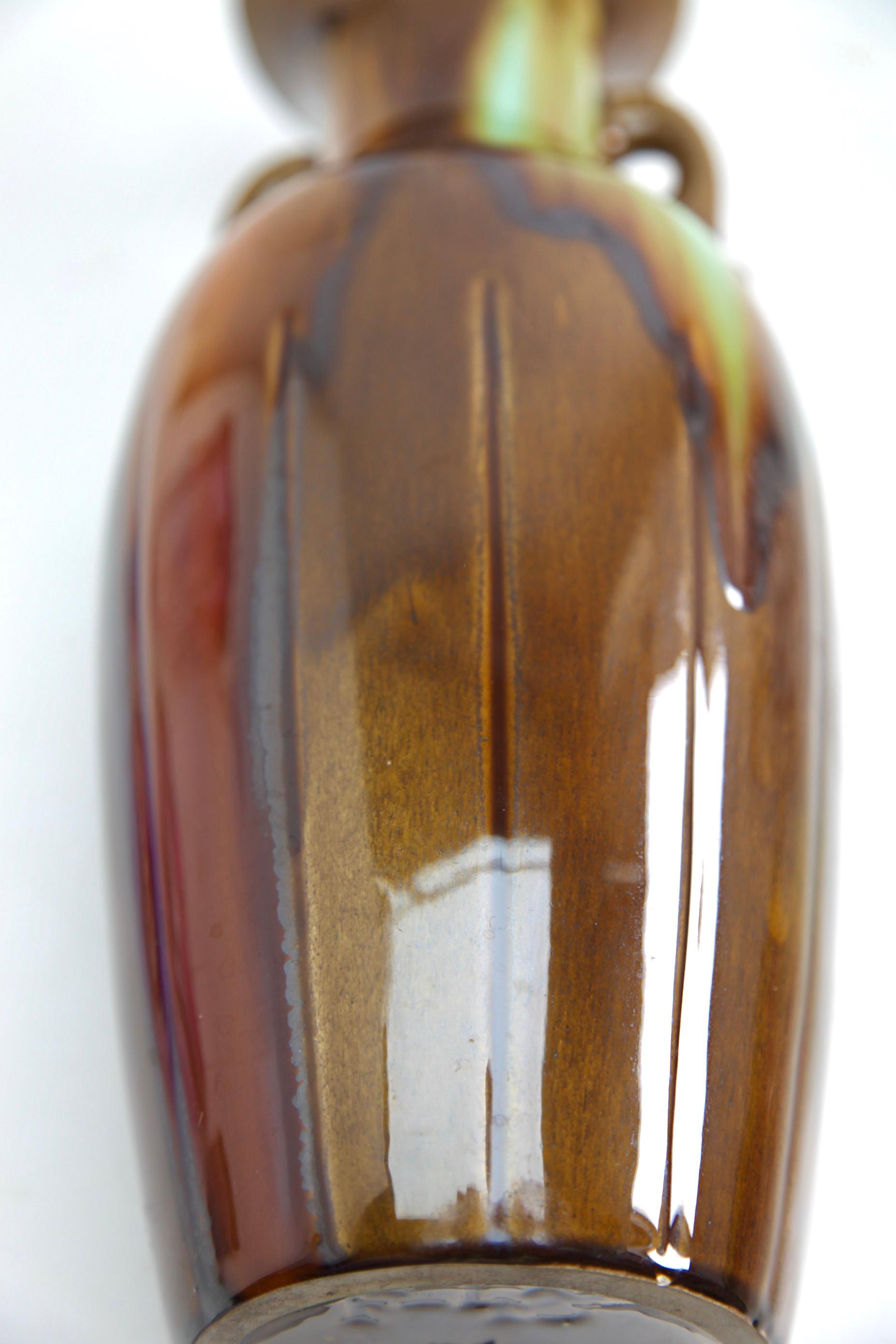Ceramic Vase Beautiful Glaze in Shades of Brown and Green, circa 1930 ...