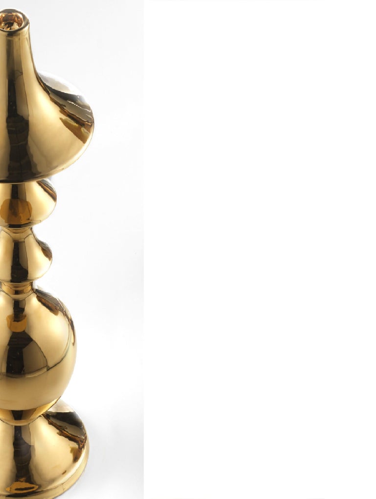 Ceramic Vase "BRIX" Handcrafted in 24-Karat Gold by Gabriella B. Made ...