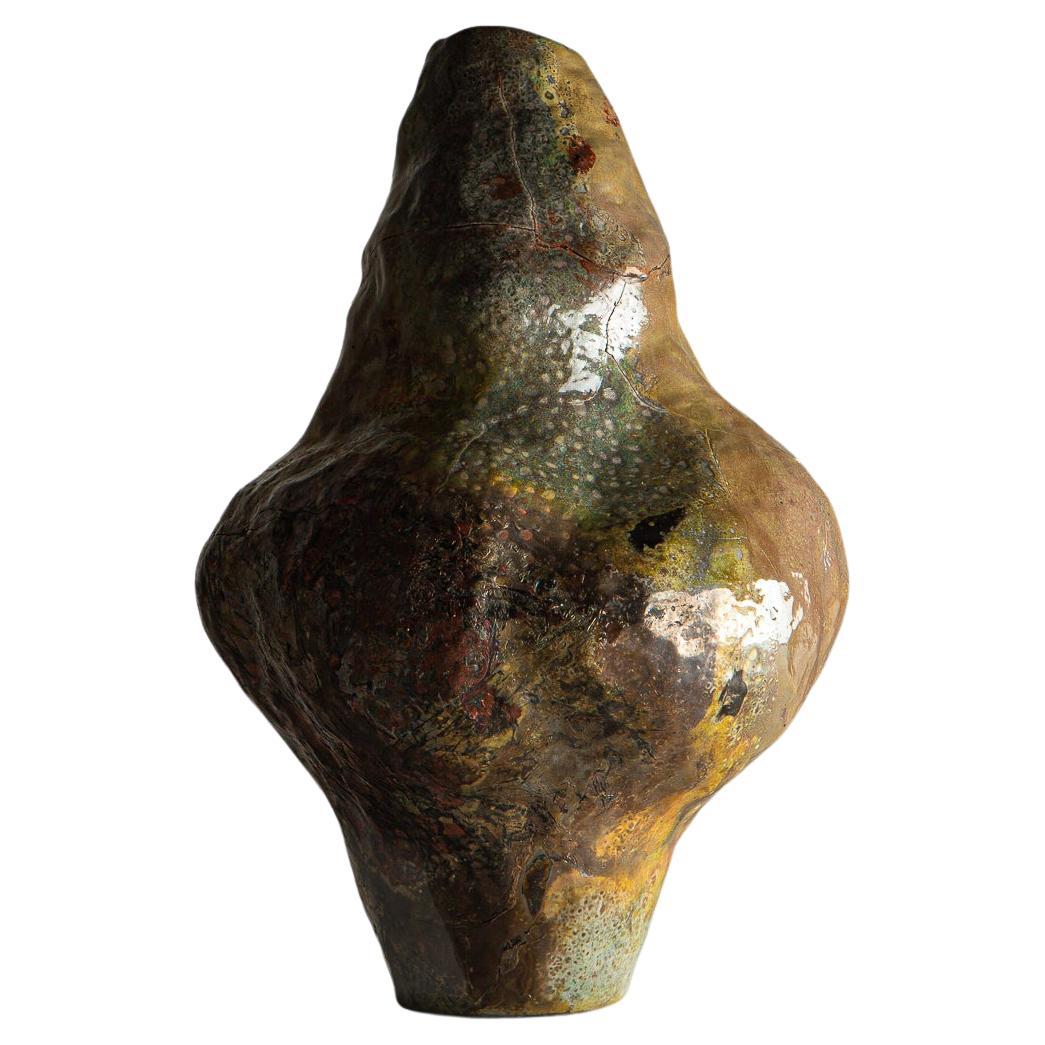 Ceramic Vase, Raku, Handmade, Unique Art For Sale at 1stDibs