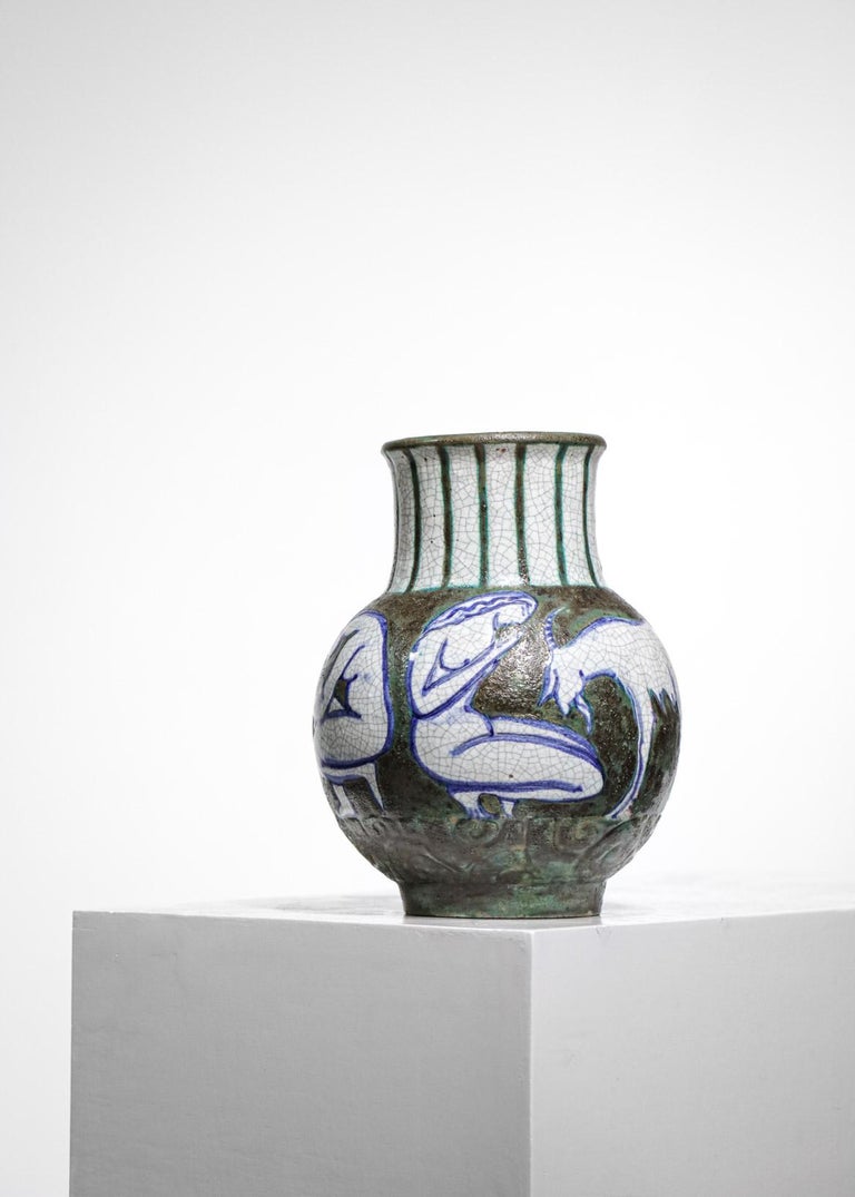 Ceramic Vase from the 1950s by the French Ceramist Edouard Cazaux F296 ...