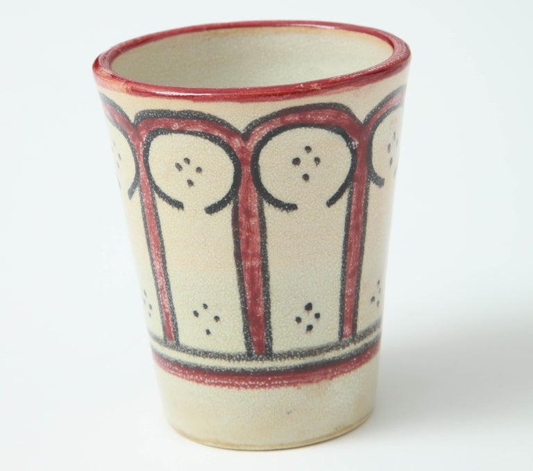 Ceramic Vessel, Red, Black and Cream, Handcrafted, Morocco ...