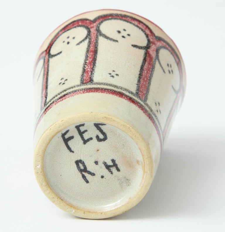 Ceramic Vessel, Red, Black and Cream, Handcrafted, Morocco ...