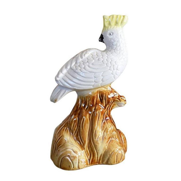 Ceramic White and Yellow Cockatiel Bird Figurine, Brazil For Sale at ...