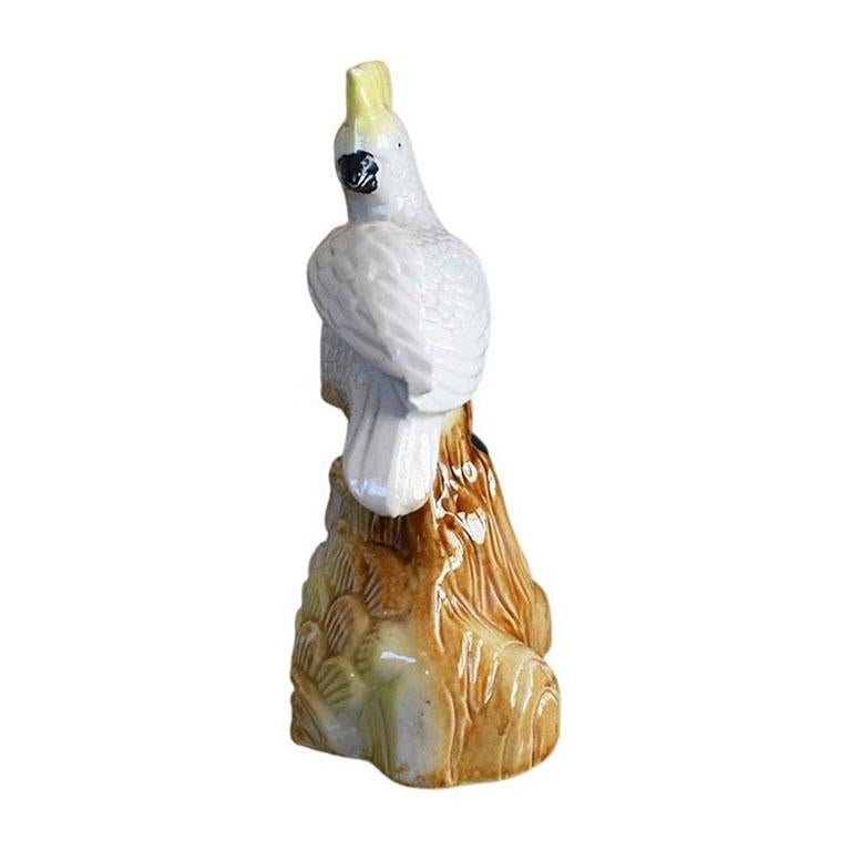 Ceramic White and Yellow Cockatiel Bird Figurine, Brazil For Sale at ...