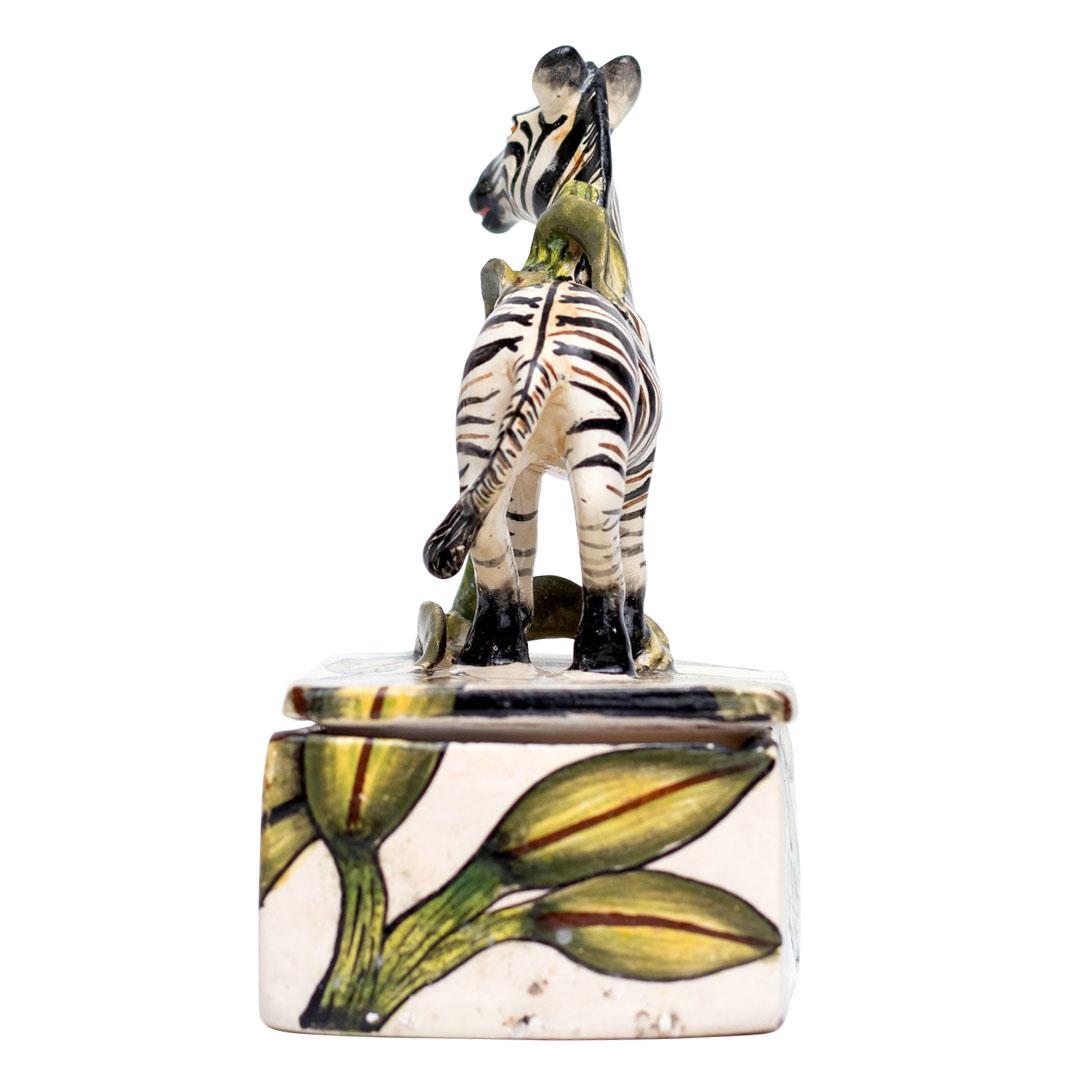 Ceramic Zebra Jewelry Box , hand made in South Africa For Sale at 1stDibs