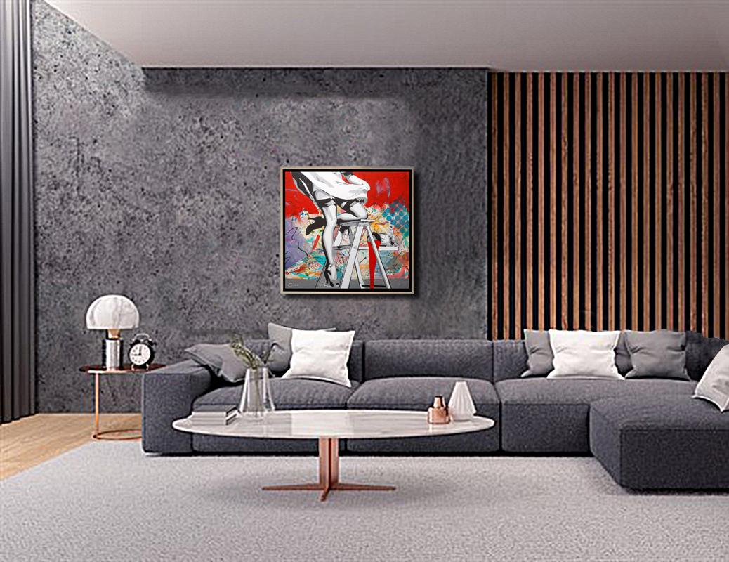 Ceravolo - "Painting the Town Red" Acrylic, oil stick spray paint and ...