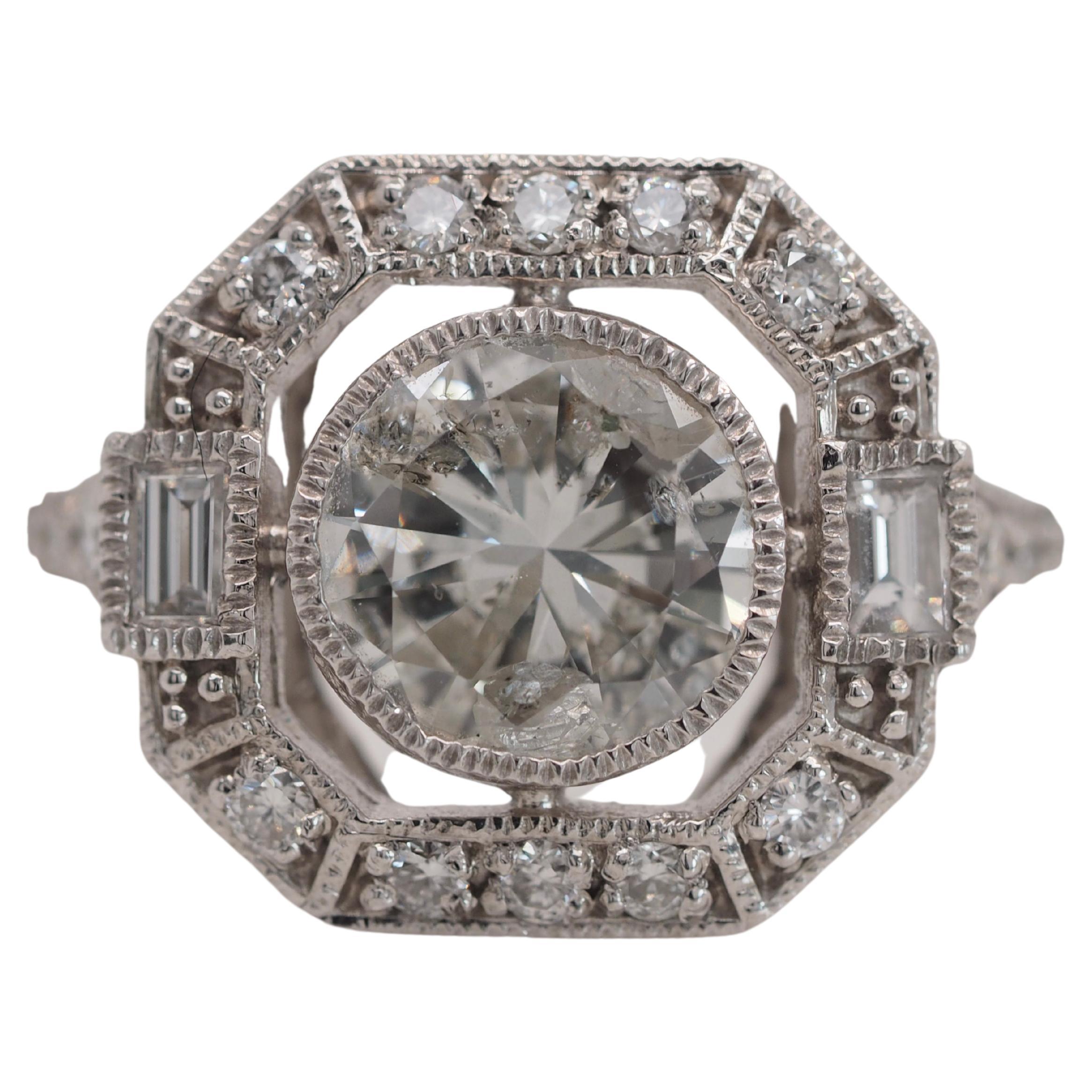 .40 Carat Diamond Art Deco Platinum Engagement Ring For Sale at 1stDibs ...